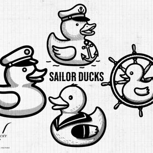 Sailor Duck Clipart: Nautical Cruise Designs (PNG, SVG) - Etsy