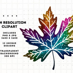 Glitter Fall Leaves Clipart Bundle: Autumn SVG, PNG, JPEG (3600x3600 ...