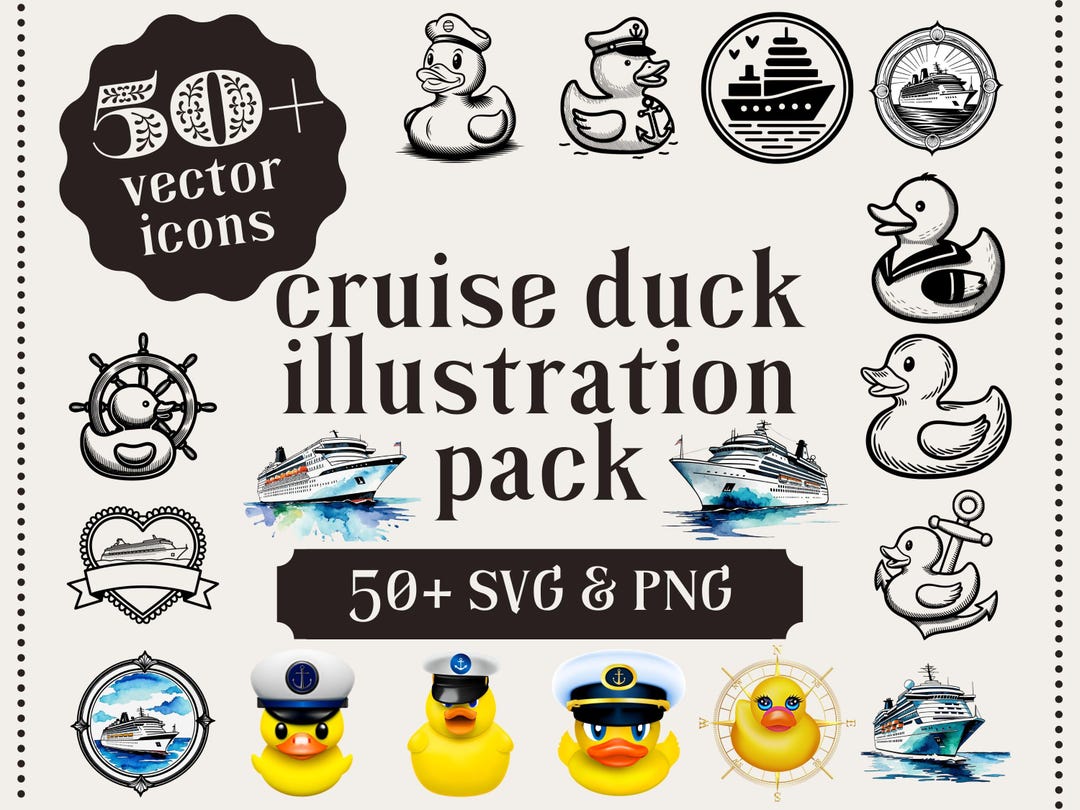 Cruise Duck Clipart: 50+ PNG & SVG Illustrations (digital Download) - Etsy