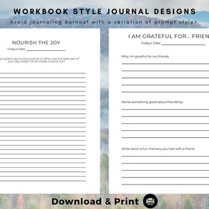 5 Minute Gratitude Journal: Printable Digital Gratitude Journal With ...