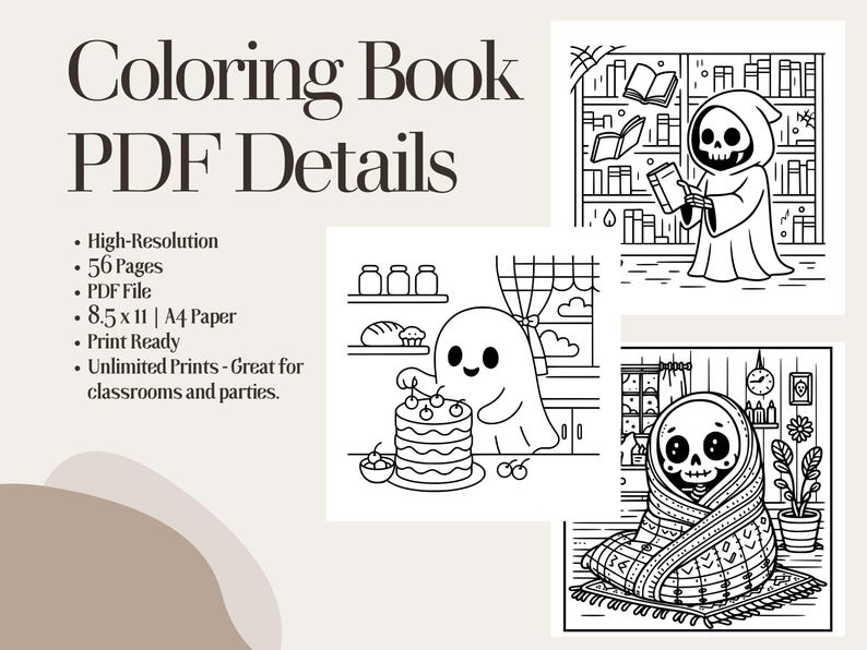 Spooky Cuties: Cozy Moments Coloring Book Pages | Coloring Pages for ...
