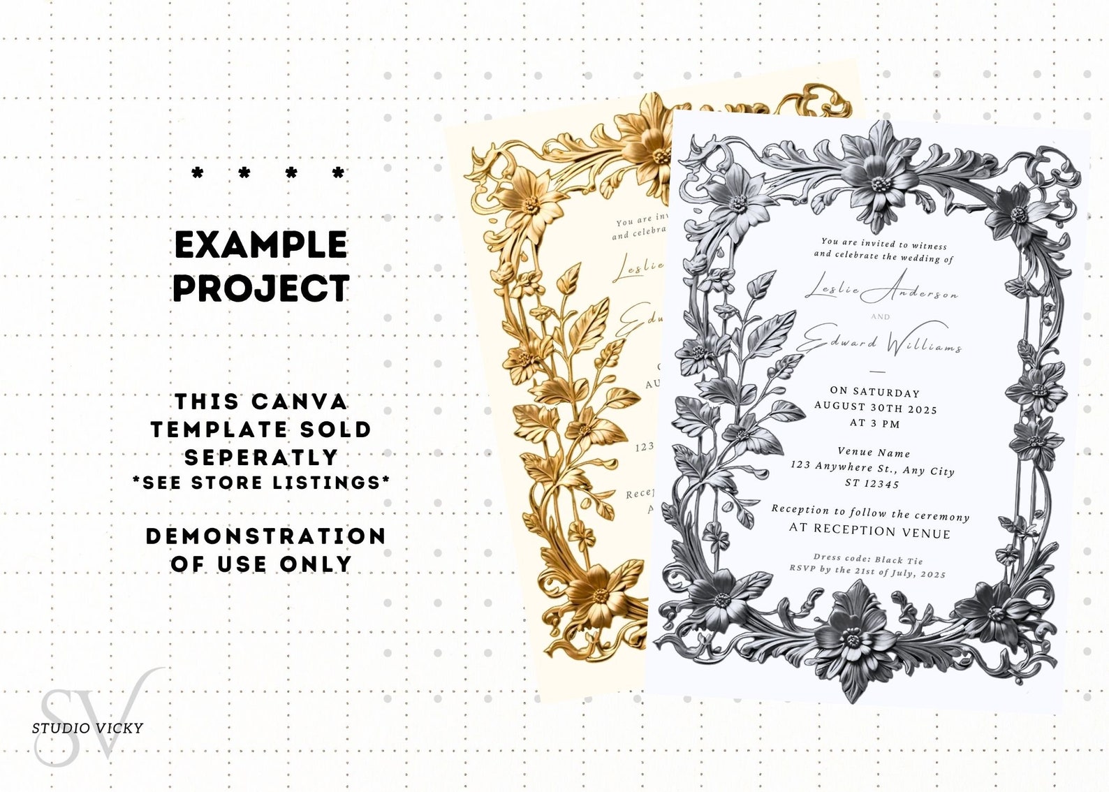 Silver and Gold Floral Vintage Frames, 5x7 Vintage Frame, Gold Vintage ...