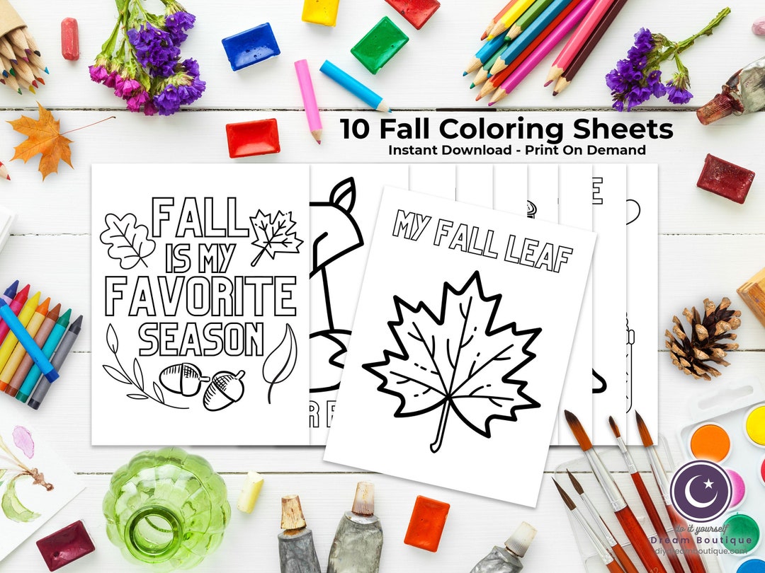 Fall Coloring Pages for Classroom, Fall Festivals or Just for Fun - Etsy