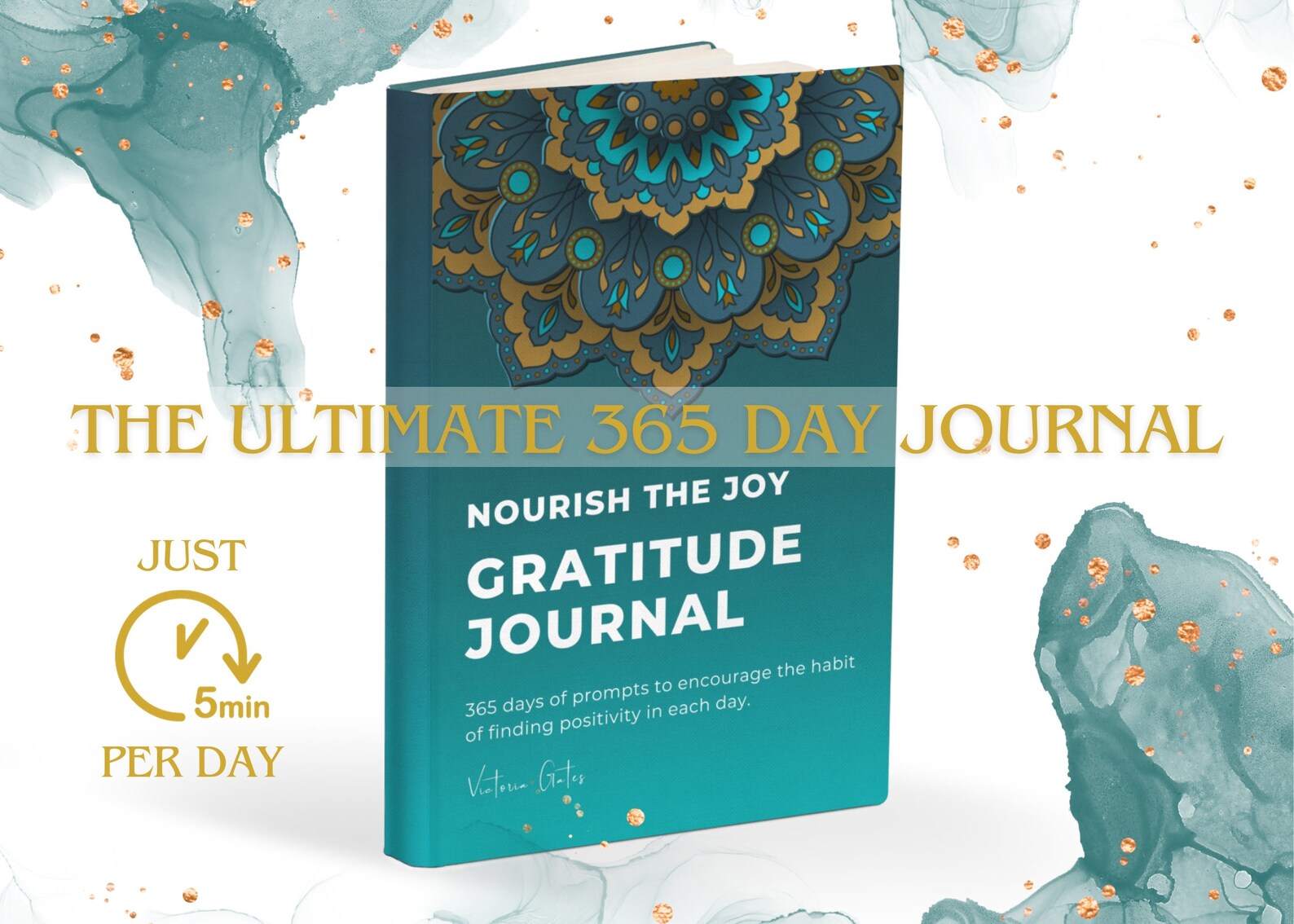5 Minute Gratitude Journal: Printable Digital Gratitude Journal With ...