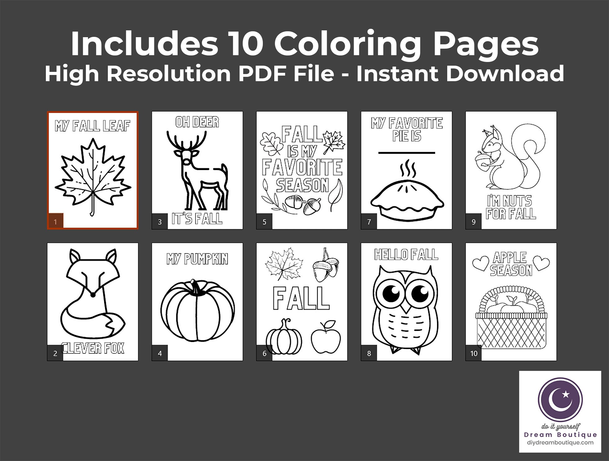 Fall Coloring Pages for Classroom, Fall Festivals or Just for Fun - Etsy