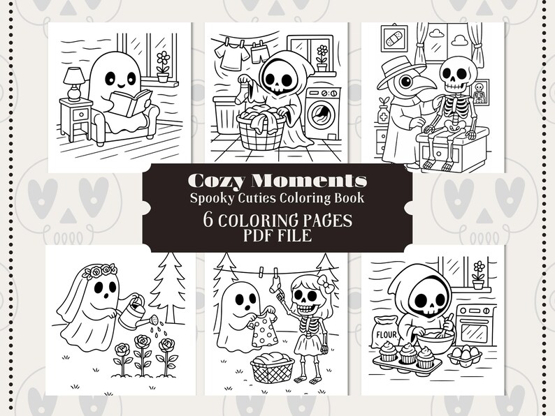 Spooky Cuties Cozy Moments Coloring Book Pages by Studio Vicky: Volume ...