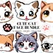 Cute Cat Face Clipart Bundle, Cat PNG Designs for Crafting, Cat Clipart ...