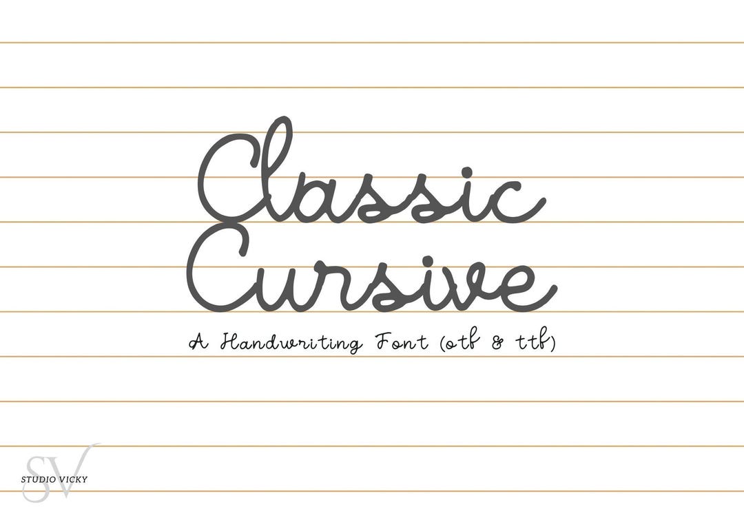 Classic Cursive Font OTF and TTF Handwriting Font in Cursive Script ...