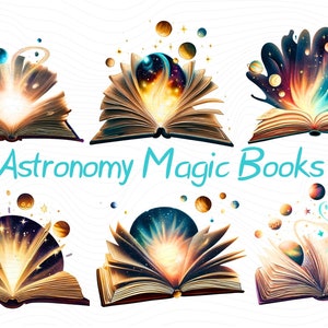 Astronomy Magic Book Clipart: Galaxy PNG Designs (digital Download) - Etsy