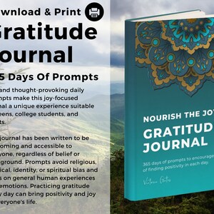 5 Minute Gratitude Journal: Printable Digital Gratitude Journal With ...
