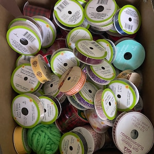 Ribbon DIY Box, Ribbon Bundle Box, Ribbon for Wreaths, Bundle of Misc ...
