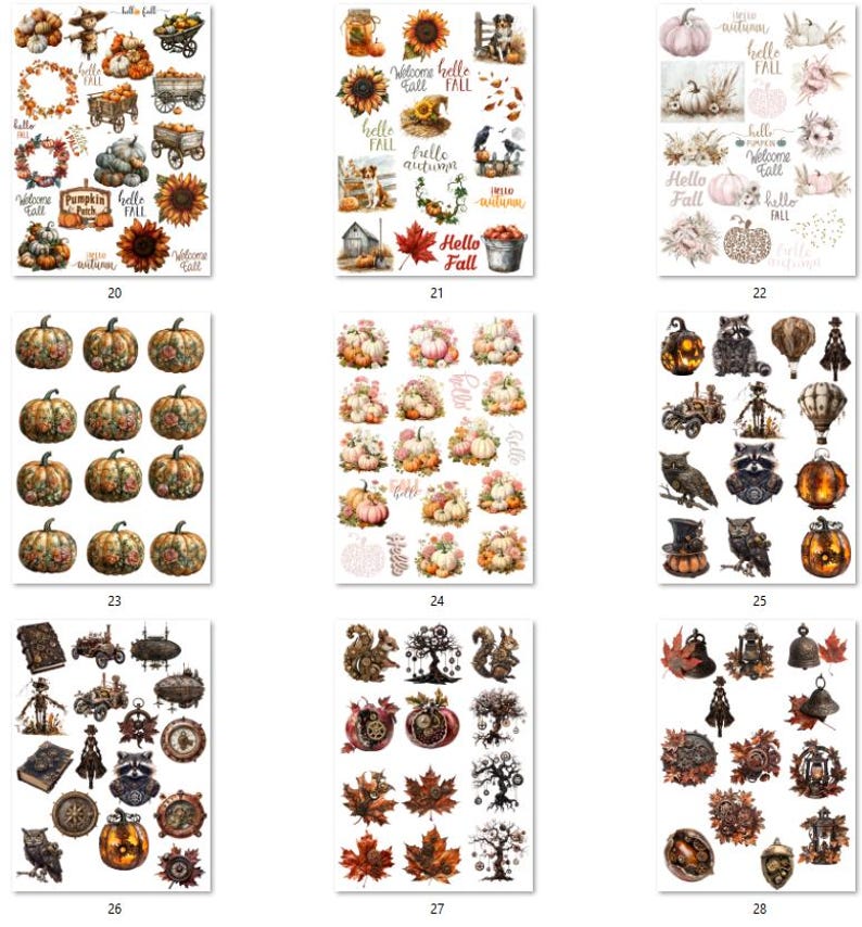 FREE SHIPPING USA 9.5x13 Fall Rice Paper, Coaster Paper, Fall Steampunk ...