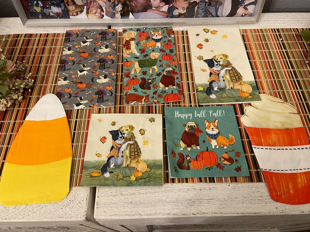 Fall Napkins, Decoupage Napkins, Fall DIY, Flower Napkins, Pumpkin ...