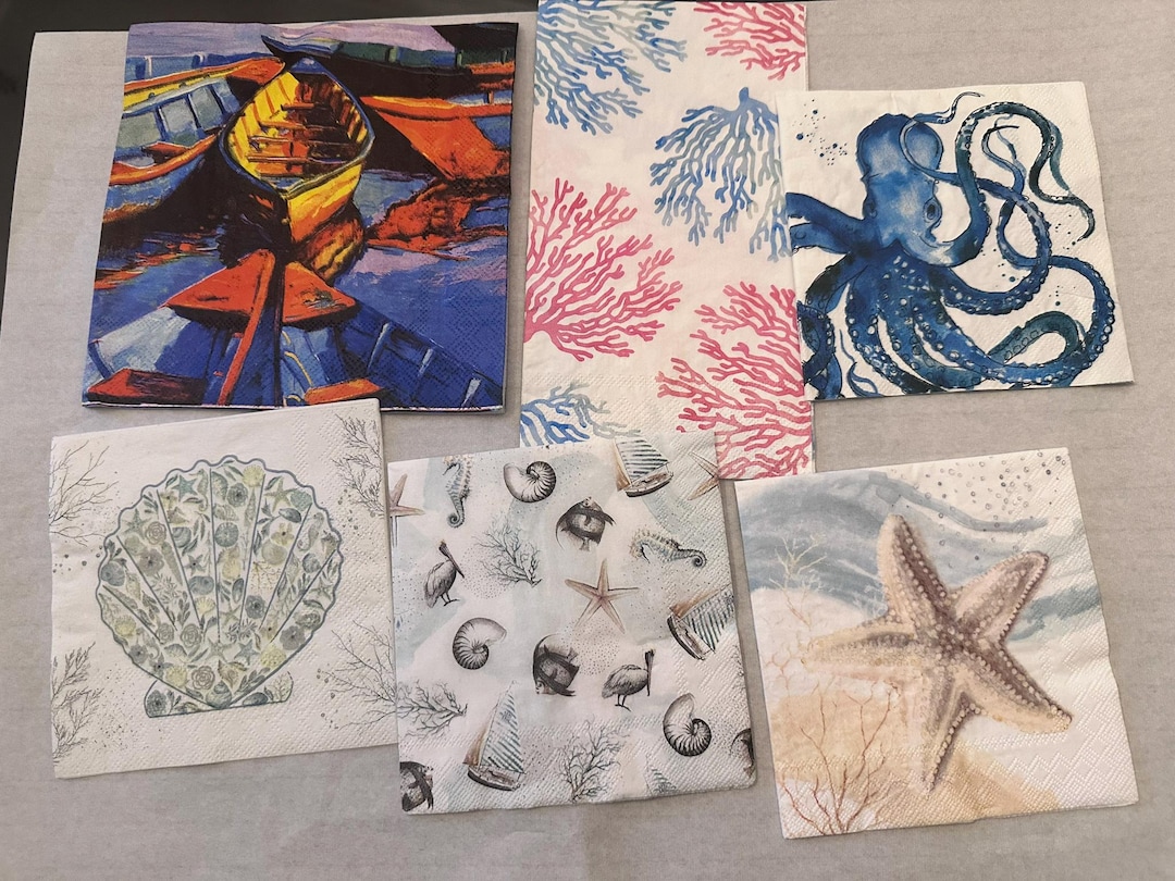 Nautical Napkins, Beach Napkins, Nautical Napkins, Octopus Napkins ...