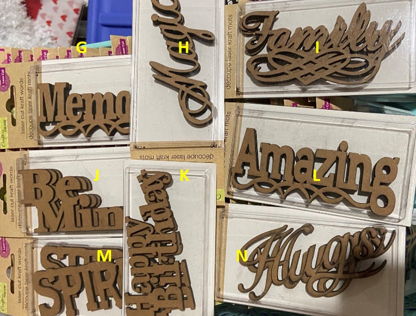 Small Laser Cut Words Wood Animals Wood Flowers Wood | Etsy