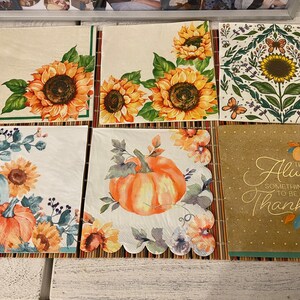 Fall Napkins, Decoupage Napkins, Fall DIY, Flower Napkins, Pumpkin ...