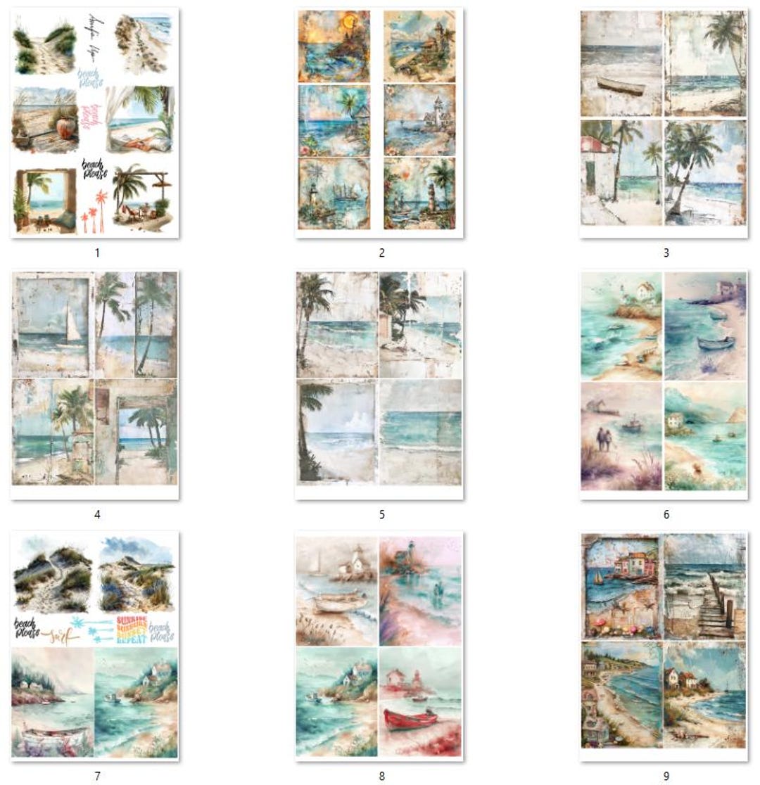 FREE SHIPPING USA Nautical Rice Paper, Coaster Rice Paper, Beach ...