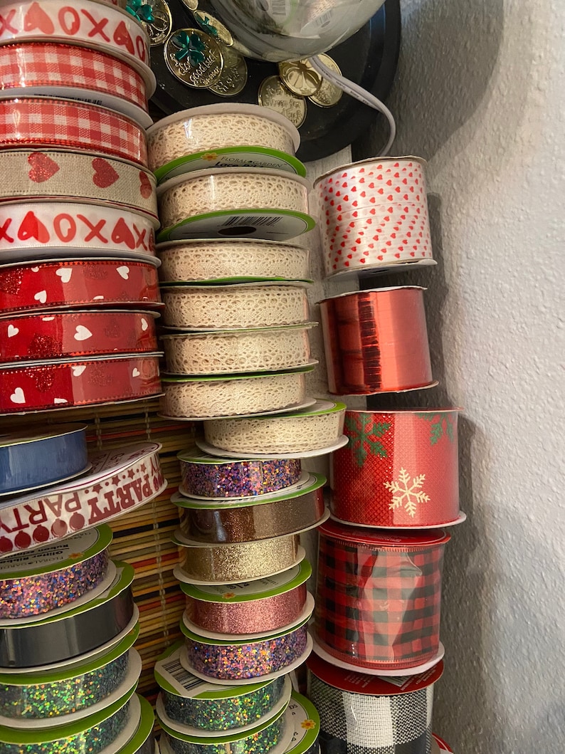 Ribbon DIY Box, Ribbon Bundle Box, Ribbon for Wreaths, Bundle of Misc ...