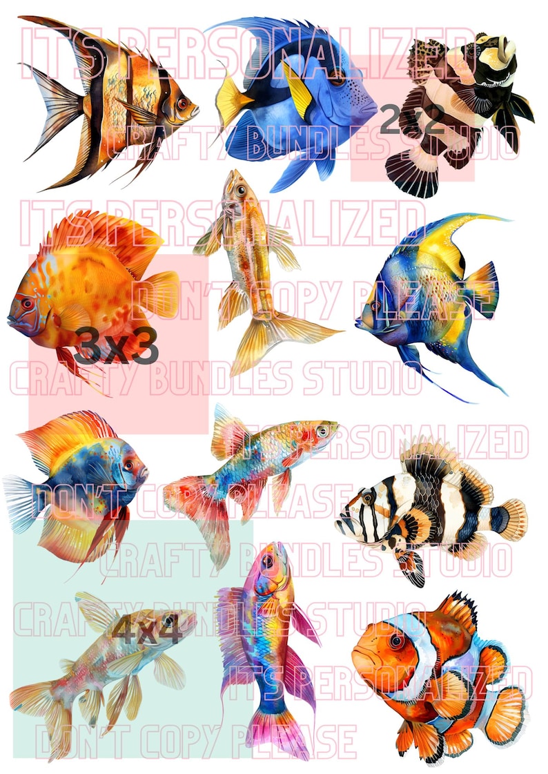 FREE SHIP USA Journal Paper, Fish Paper, Coaster Pictures, Cean Fish ...