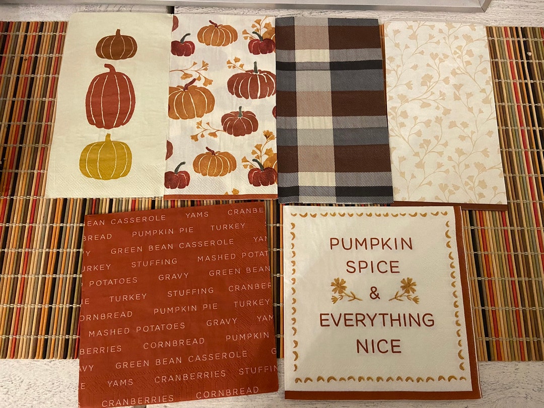 Fall Napkins, Decoupage Napkins, Fall DIY, Flower Napkins, Pumpkin ...