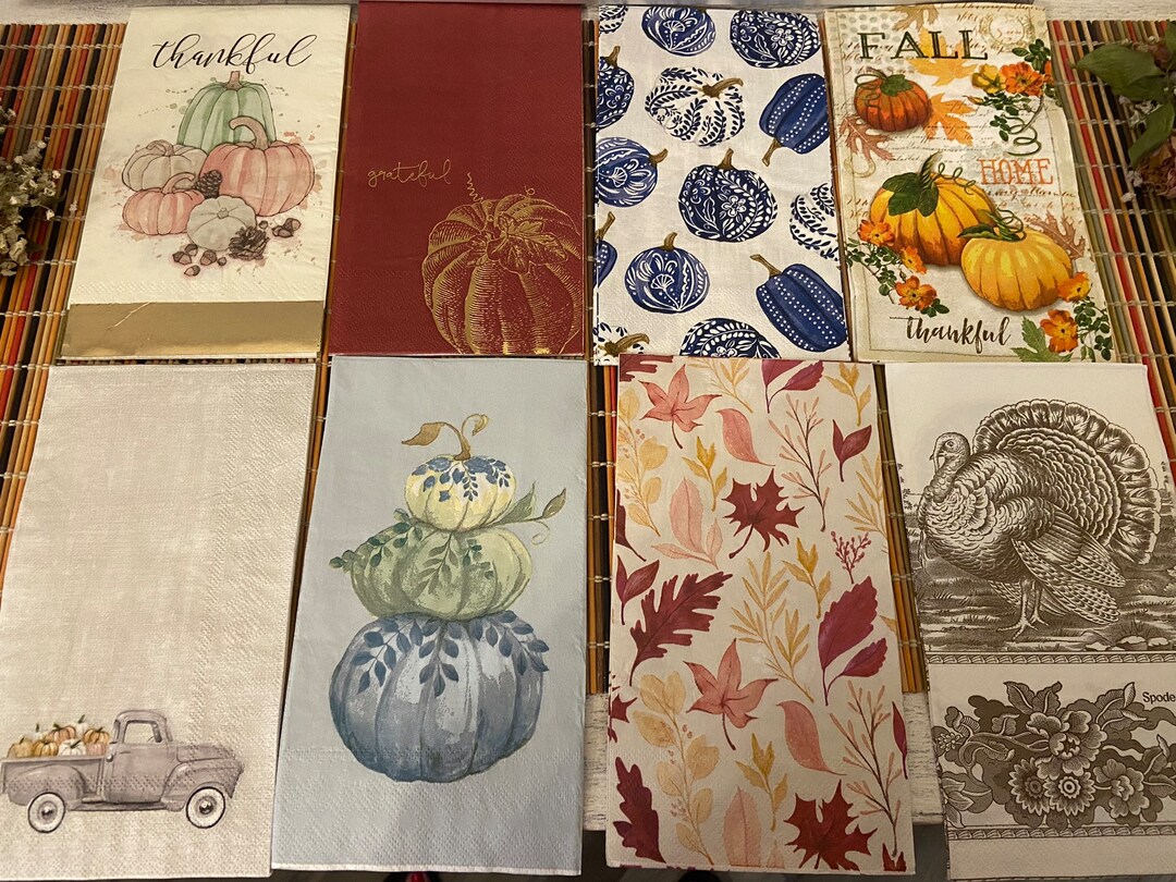 Fall Napkins, Decoupage Napkins, Fall DIY, Flower Napkins, Pumpkin ...