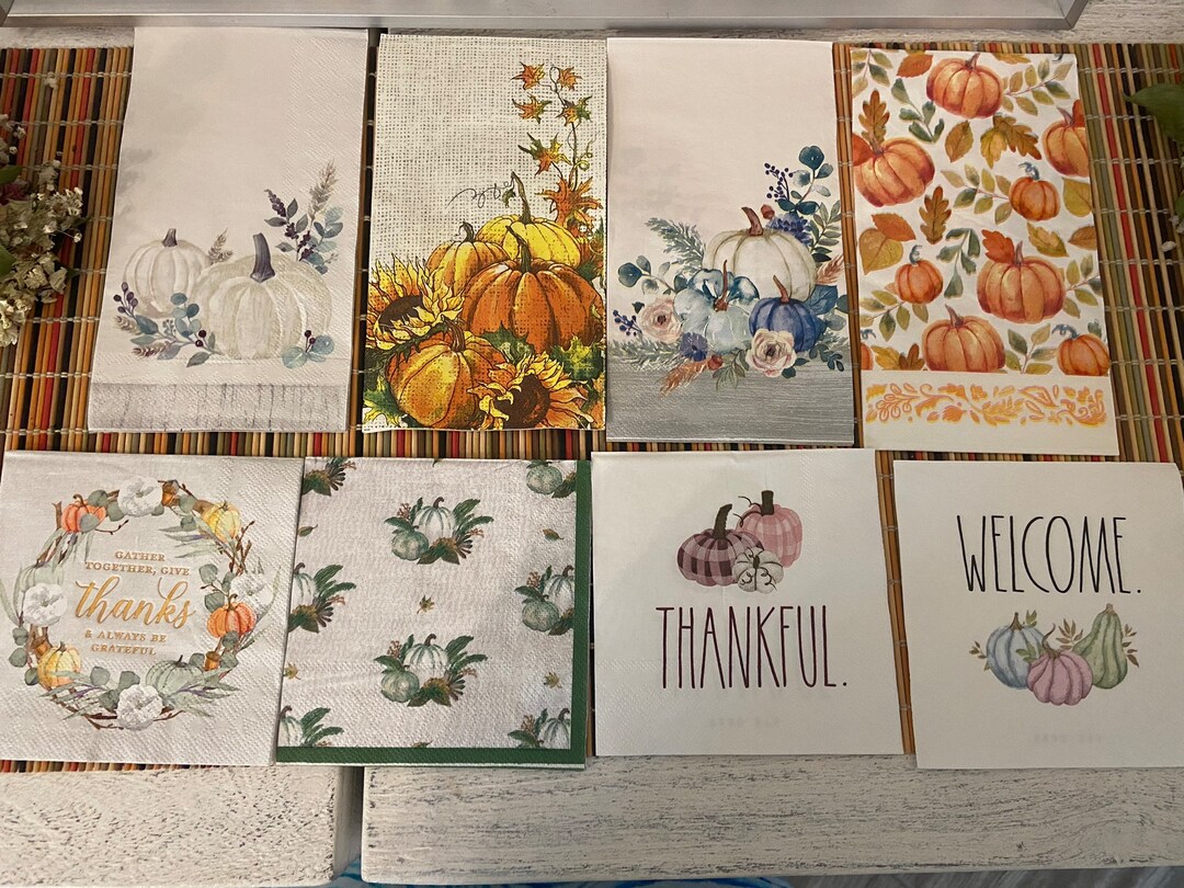 Fall Napkins, Decoupage Napkins, Fall DIY, Flower Napkins, Pumpkin ...