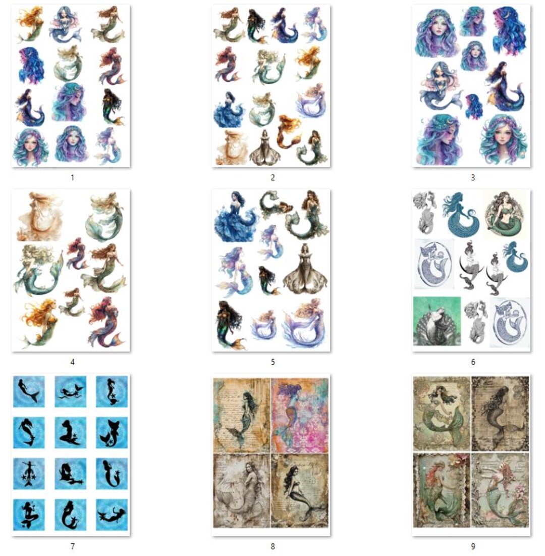 FREE SHIPPING USA Nautical Rice Paper, Mermaids, Coasters Paper, Beach ...