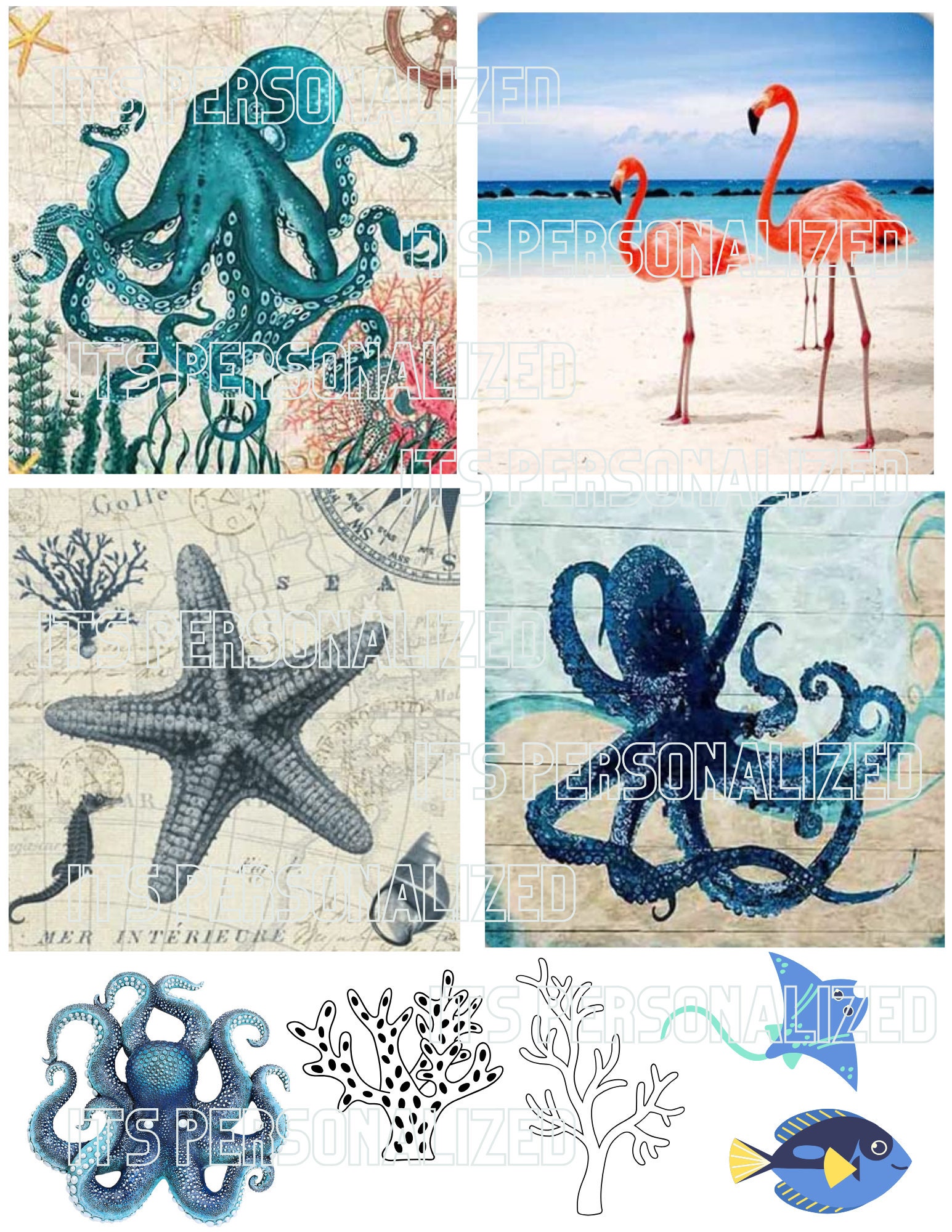FREE SHIPPING USA Nautical Rice Paper, Coaster Rice Paper, Beach ...