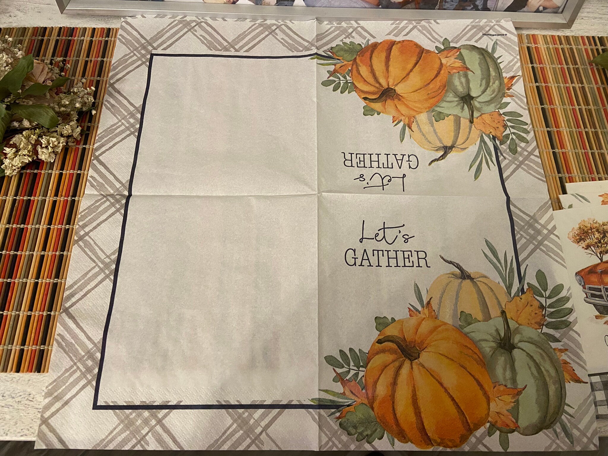 Truck Napkins Decoupage Fall Napkins Pumpkin Napkins - Etsy