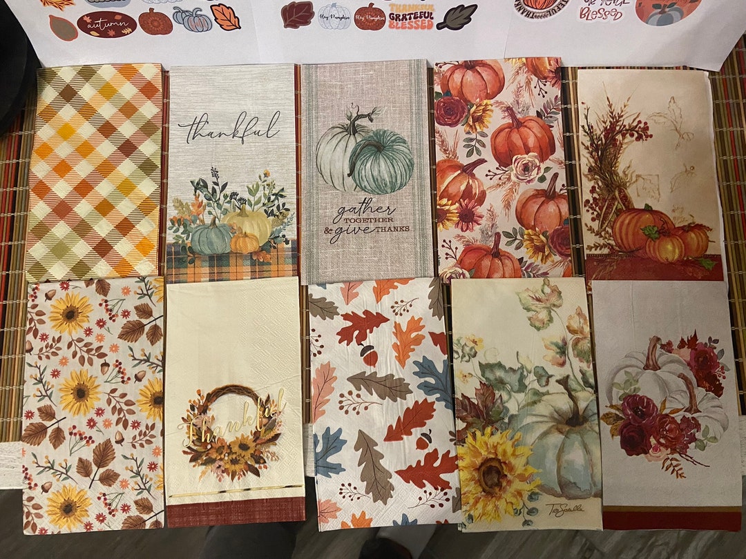 Fall Napkins, Decoupage Napkins, Fall DIY, Fall Pumpkin, Fall Leaves ...