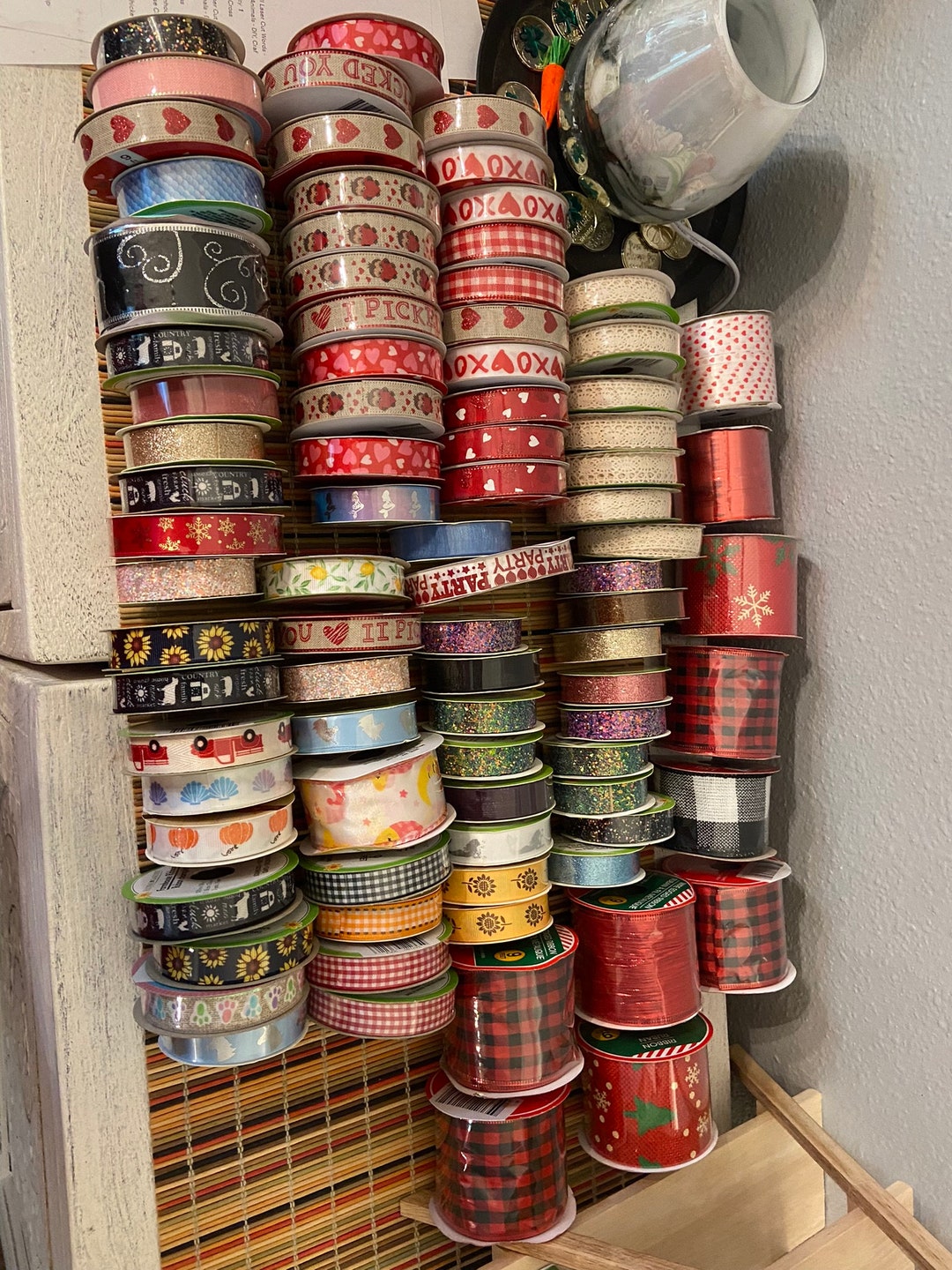 Ribbon DIY Box, Ribbon Bundle Box, Ribbon for Wreaths, Bundle of Misc ...