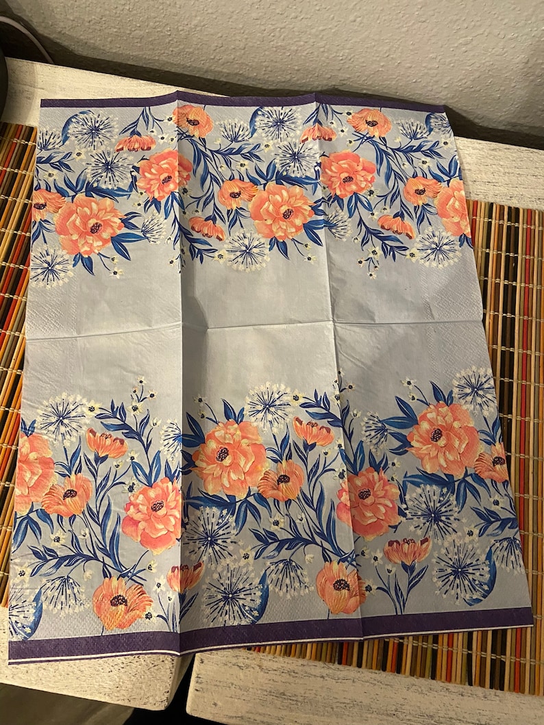 Flower Napkins Decoupage Napkins Spring Napkins Flower - Etsy