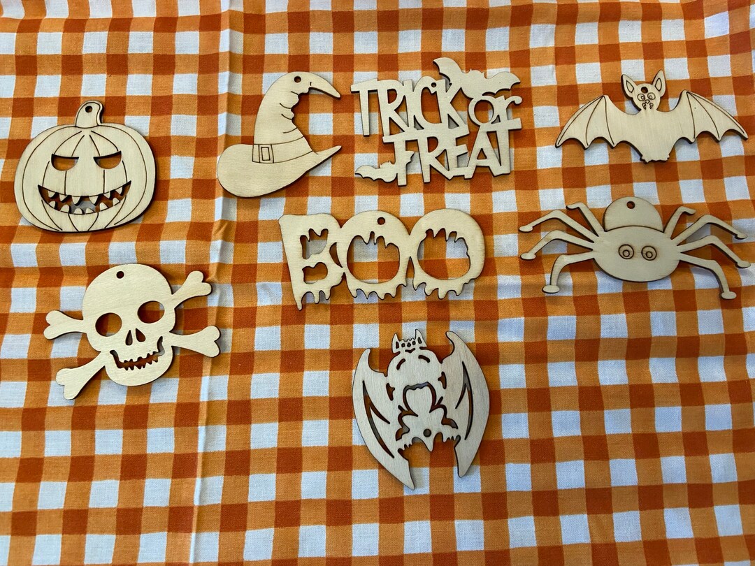 Halloween Set 3 Wood Shapes, Tiered Tray Halloween Wood Cutouts, Wood ...