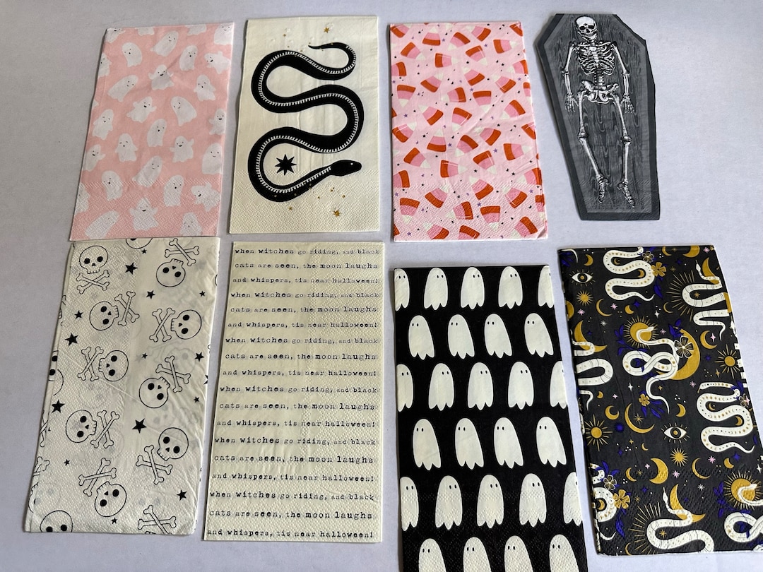 Halloween Napkins, Snake Napkins, Ghost Napkins, Skulls, Coffin Napkins ...