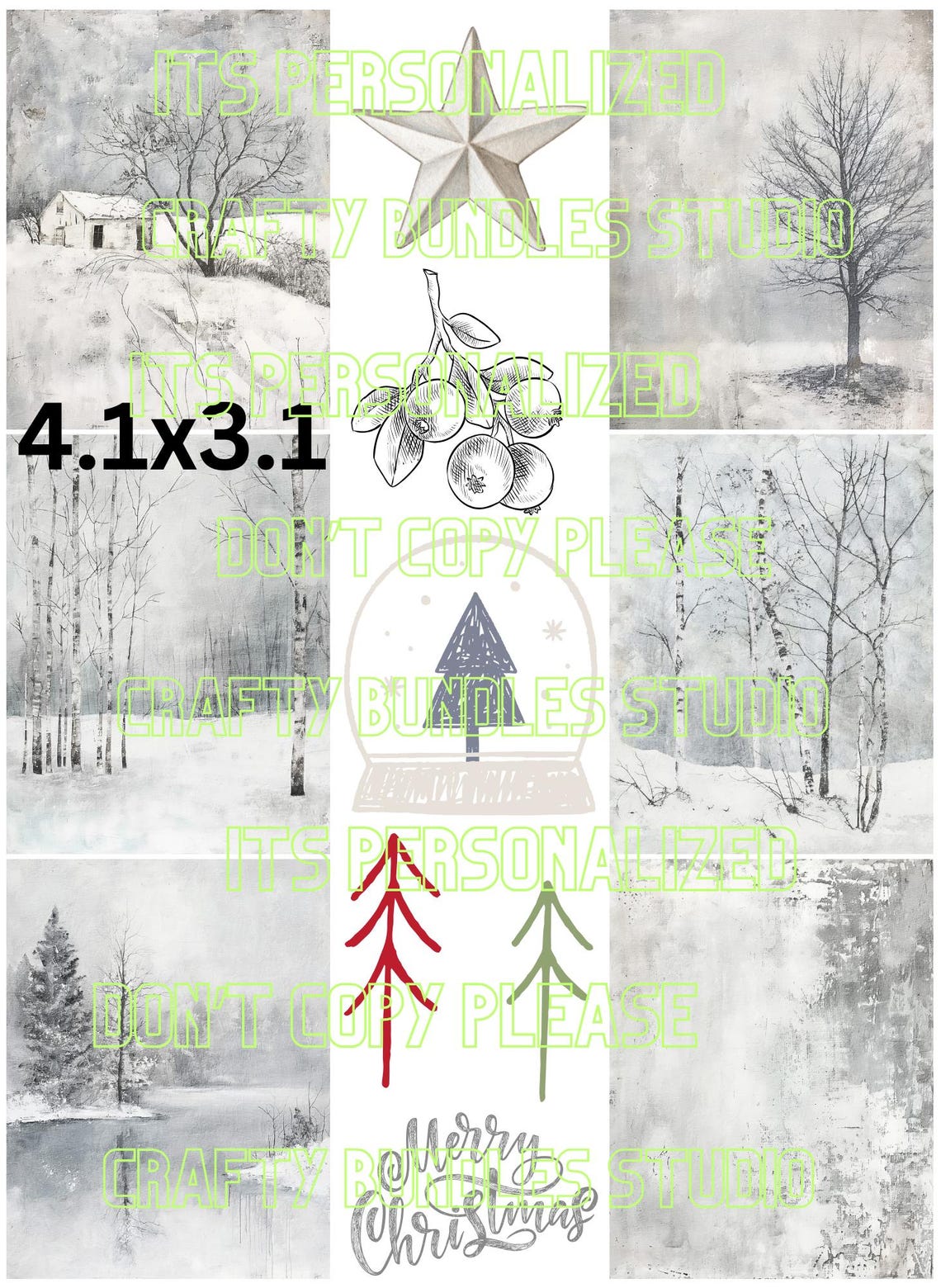 FREE SHIPPING USA 9.5x13 Inch Christmas Rice Paper, Coaster Rice Paper ...