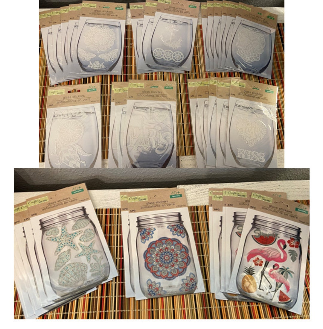 Glass Stickers | Glass Decals | Skull Sticker | Glass Cup Decal ...