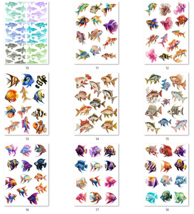 FREE SHIP USA Journal Paper, Fish Paper, Coaster Pictures, Cean Fish ...