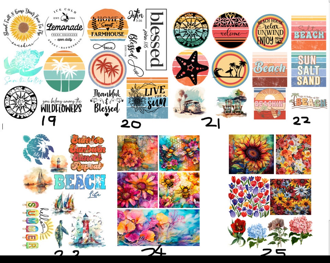 FREE SHIPPING Summer Clipart Rice Paper, Coaster Rice Paper, Farmhouse ...