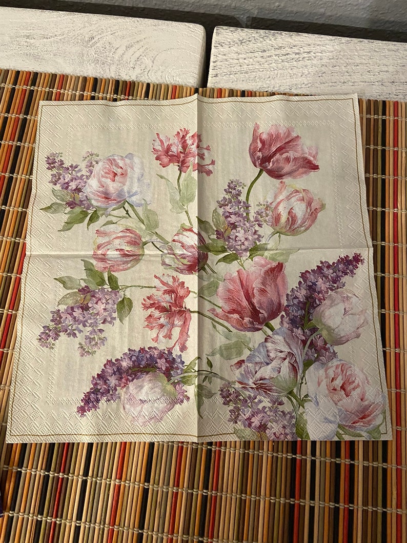 Flower Napkins Decoupage Napkins Spring Napkins Flower - Etsy