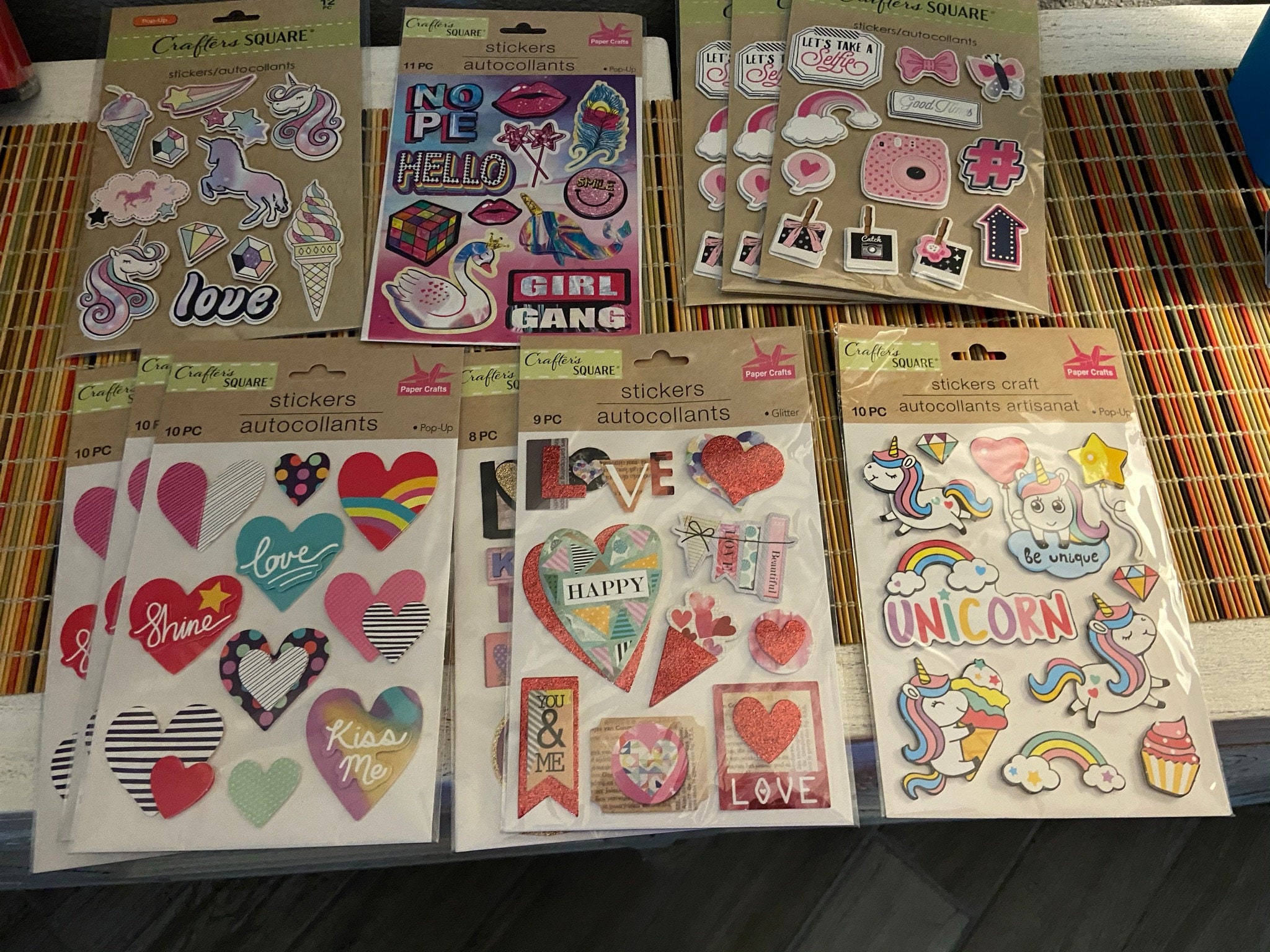 Sticker and Stencil DIY Bundle, Multiple Different Packs of Stickers ...