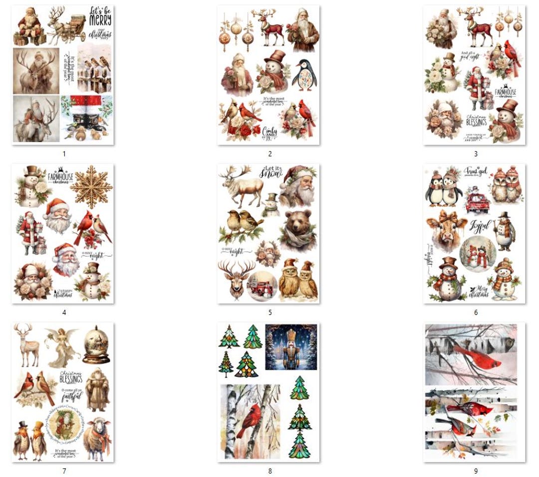 FREE SHIP - 9.5x13 Inches Christmas Rice Paper, Coaster Rice Paper ...