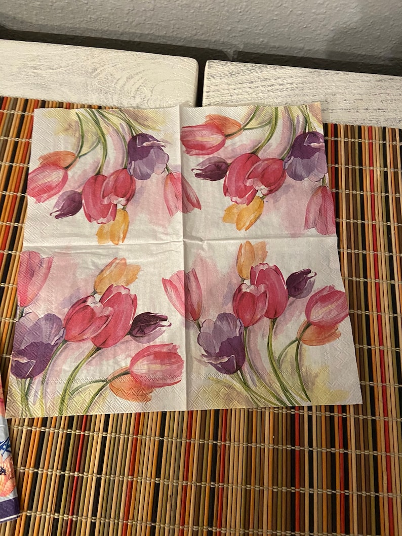 Flower Napkins Decoupage Napkins Spring Napkins Flower - Etsy
