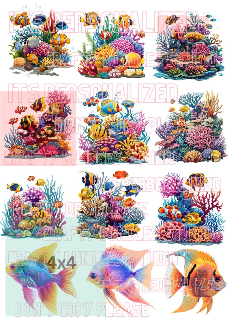 FREE SHIP USA Journal Paper, Fish Paper, Coaster Pictures, Cean Fish ...