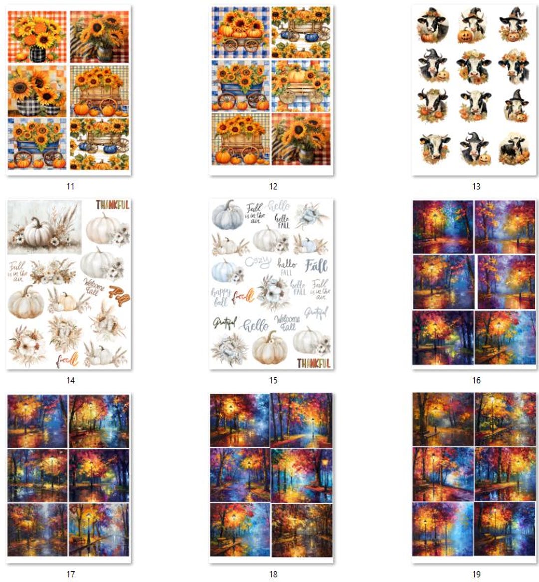 FREE SHIPPING USA 9.5x13 Fall Rice Paper, Coaster Rice Paper, Fall and ...