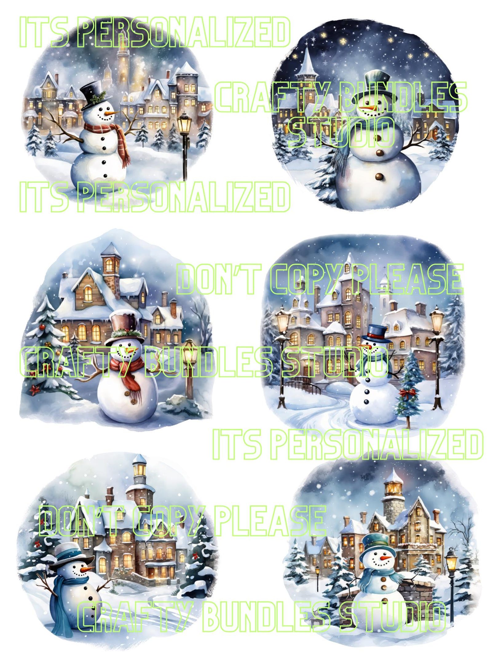 FREE SHIPPING USA 9.5x13 Inch Christmas Rice Paper, Snowman Paper ...