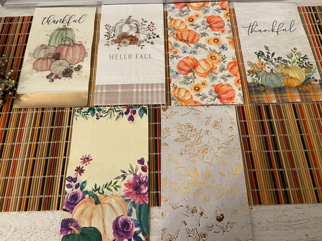 Fall Napkins, Decoupage Napkins, Fall DIY, Flower Napkins, Pumpkin ...