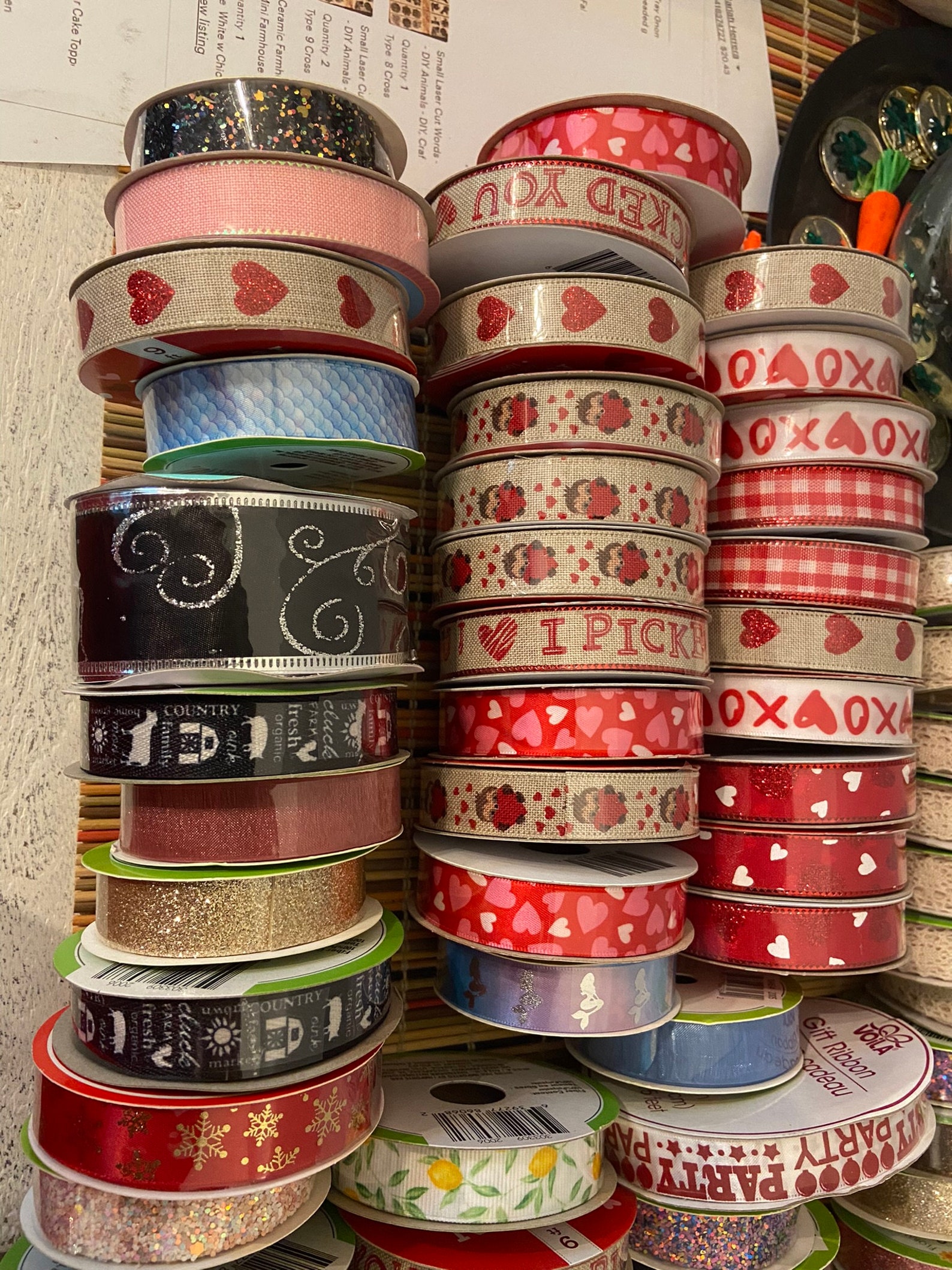 Ribbon DIY Box, Ribbon Bundle Box, Ribbon for Wreaths, Bundle of Misc ...