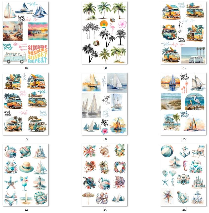 FREE SHIPPING USA Nautical Rice Paper, Coaster Rice Paper, Beach ...