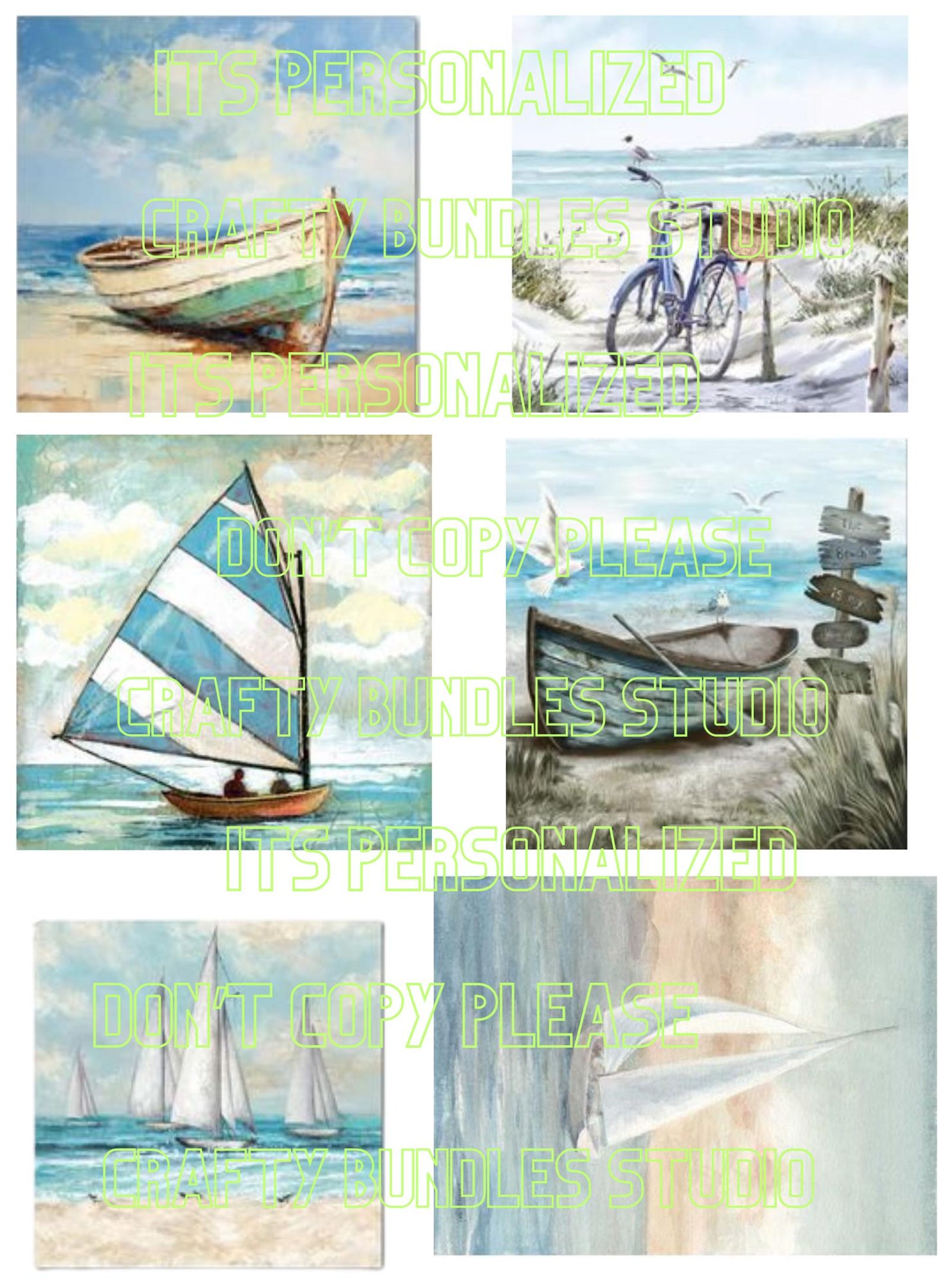 FREE SHIPPING USA Nautical Rice Paper, Coaster Rice Paper, Beach ...