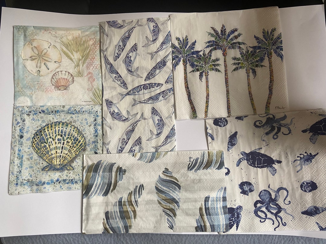 Nautical Napkins, Beach Napkins, Nautical Napkins, Turtle Napkins ...